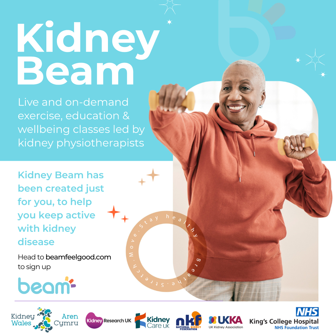 Kidney Wales supporting health and wellbeing for kidney patients in partnership with Kidney Beam ...